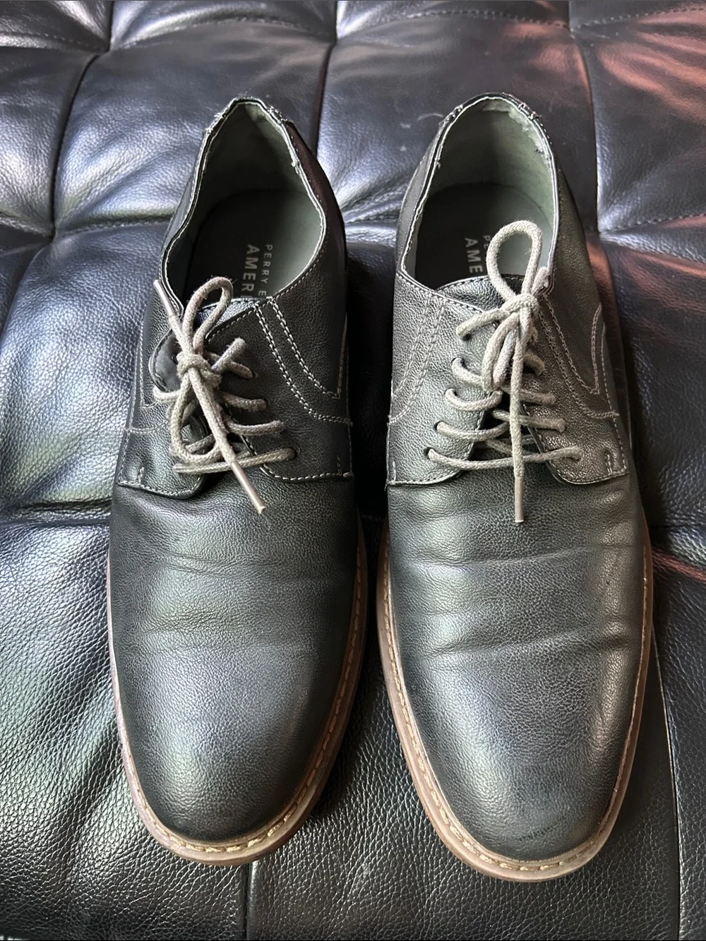 Perry Ellis | Shoes | Perry Ellis Mens Dark Gray Laceup Oxfords With ...